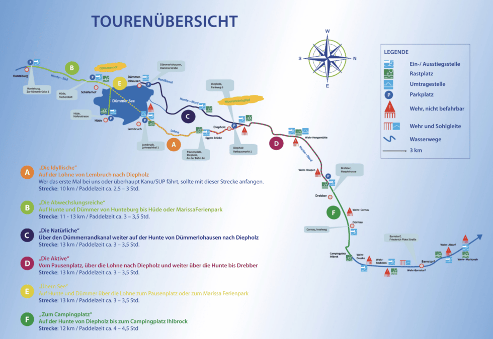 Genieße die Kanutour im Naturpark Dümmer auf ruhigen Flüssen